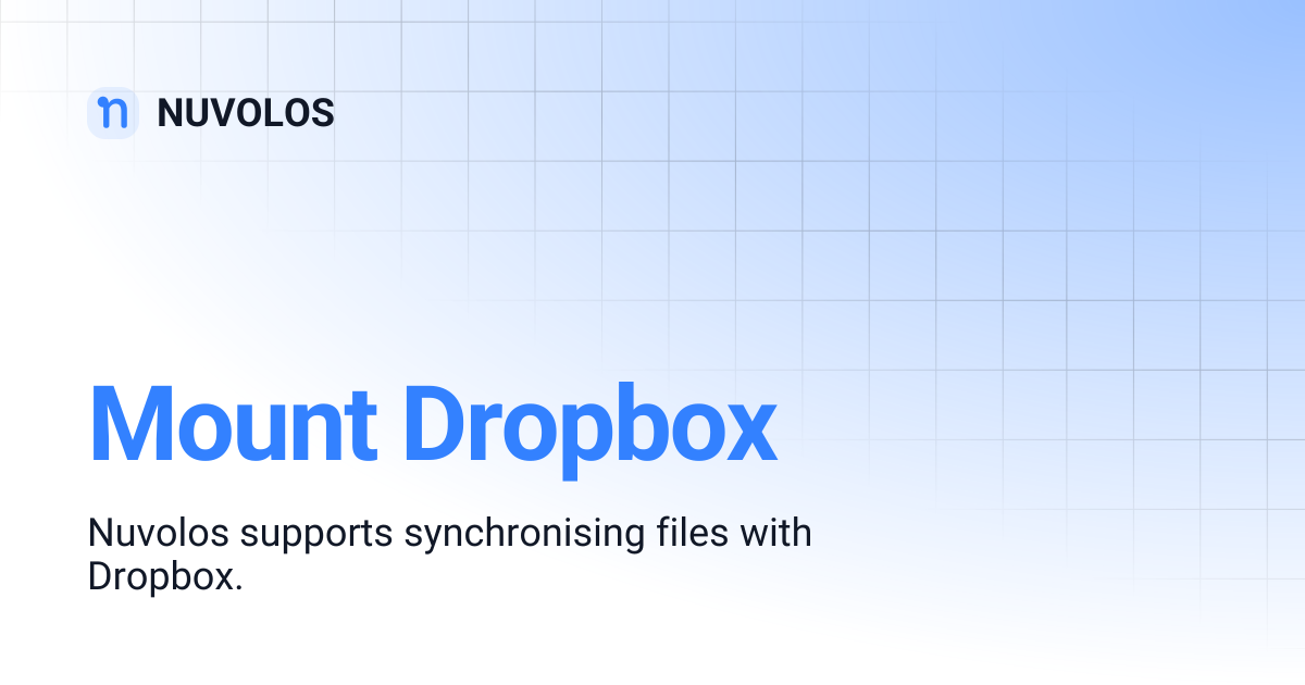 Mount Dropbox | NUVOLOS
