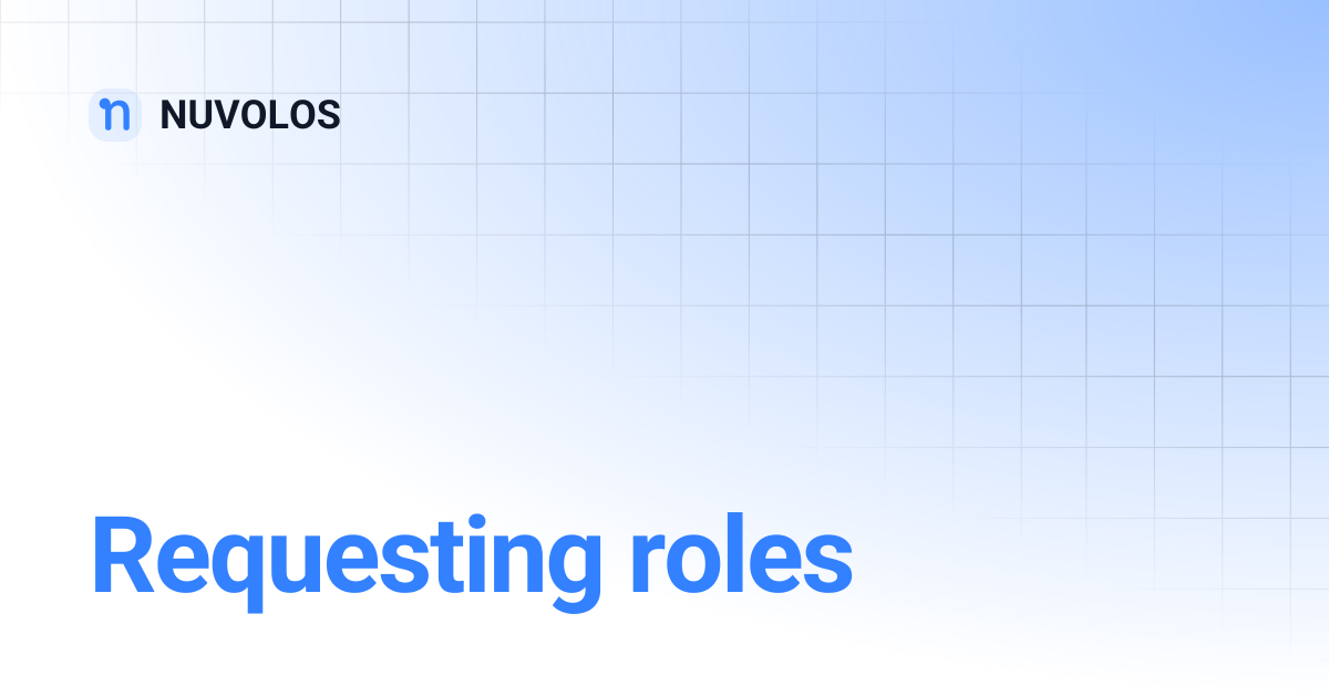 Requesting roles | NUVOLOS